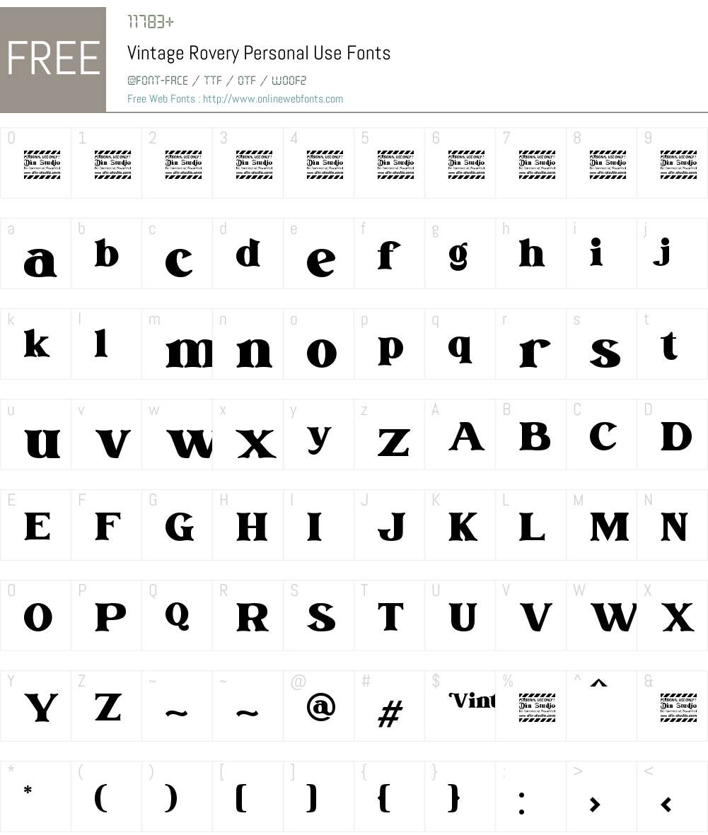 Vintage Rovery Personal Use 1.00;January 23, 2021;FontCreator 13.0.0 ...
