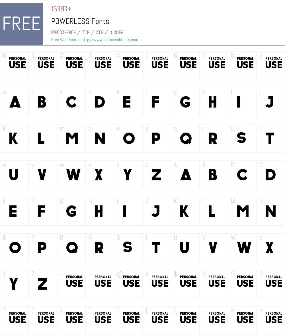 POWERLESS 1.00 December 26, 2015, initial release Fonts Free Download ...