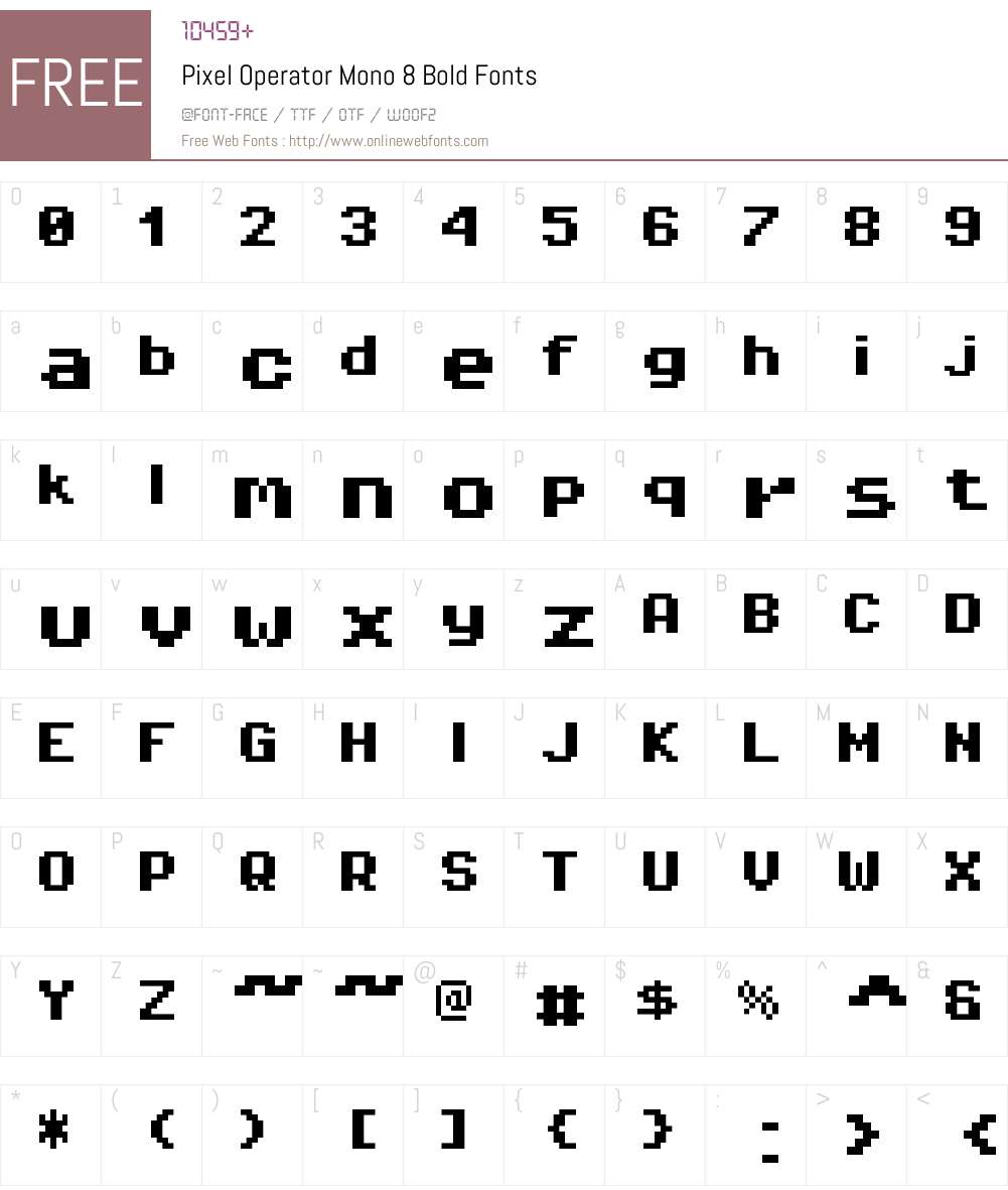 Pixel Operator Mono 8 Bold 2016.04.25 Fonts Free Download ...