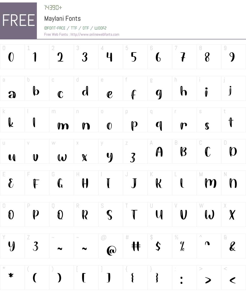 Maylani 1.000 Fonts Free Download - OnlineWebFonts.COM