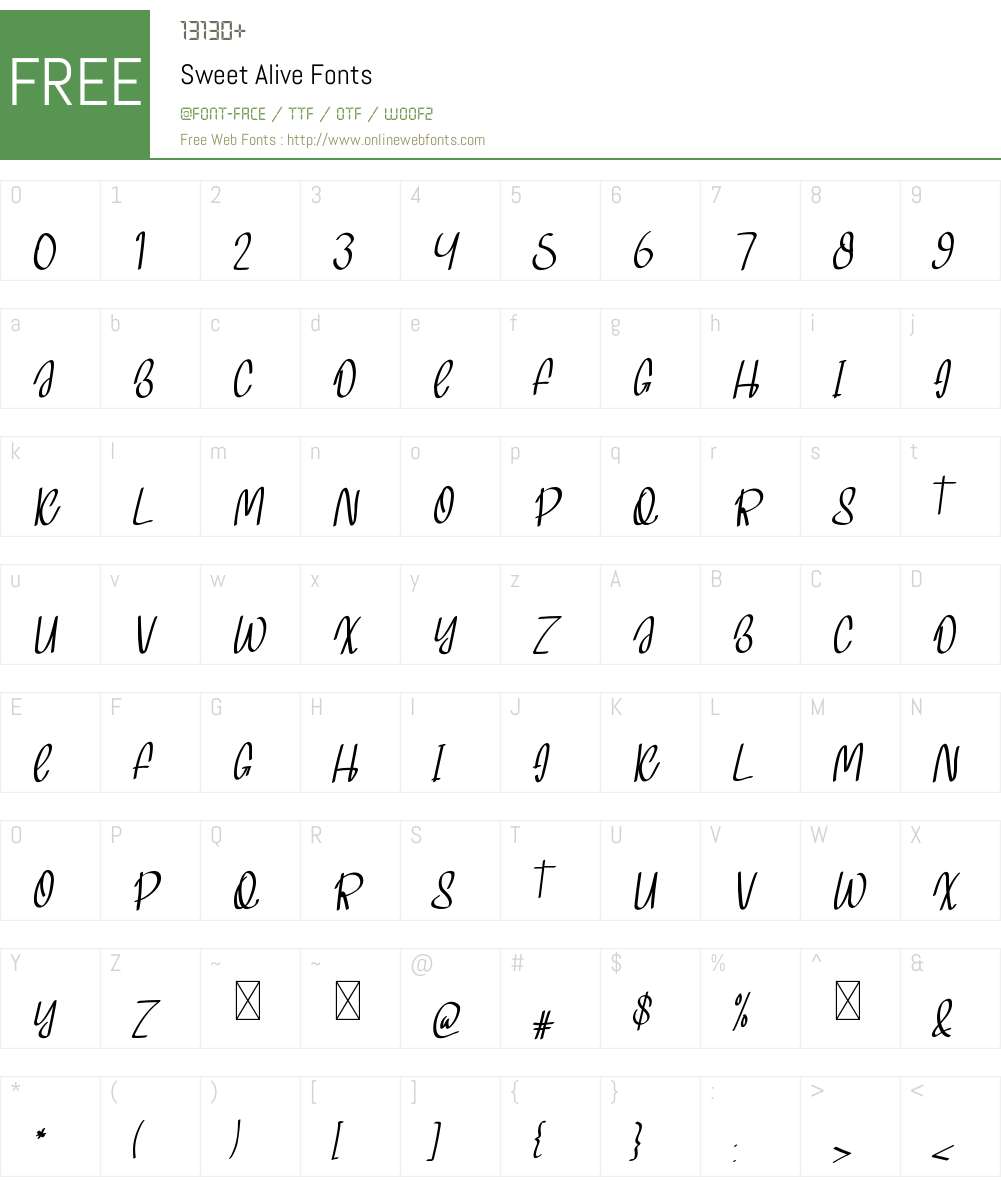 Sweet Alive 1.001;Fontself Maker 3.5.4 Fonts Free Download ...
