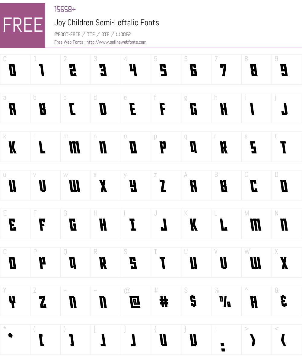 Joy Children Semi-Leftalic 1.0; 2024 Fonts Free Download ...