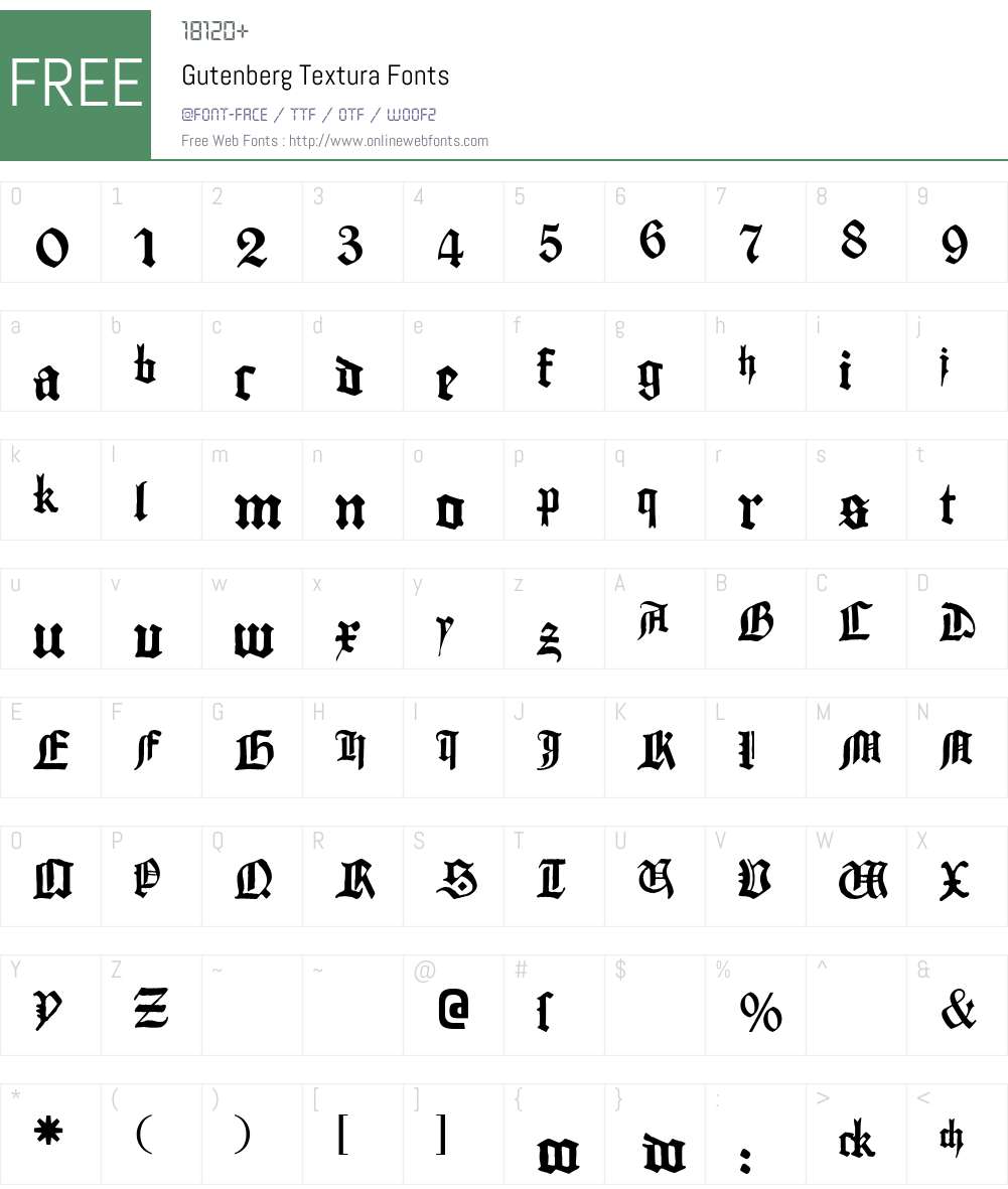 Gutenberg Textura 1.70 Fonts Free Download - OnlineWebFonts.COM