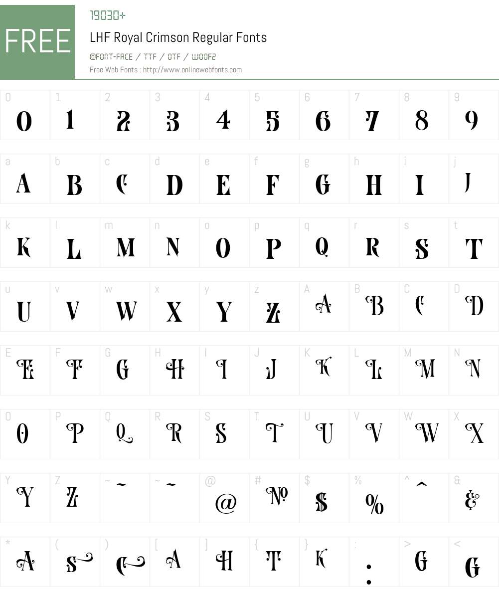 LHF Royal Crimson Regular (1.0) #License#;com.myfonts.easy ...