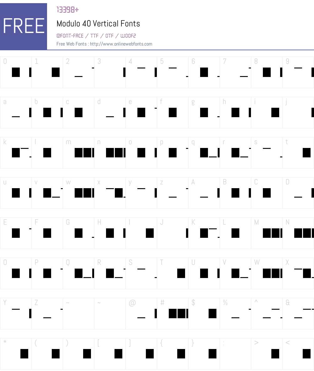 Modulo 40 Vertical 1.000;PS 001.000;hotconv 1.0.70;makeotf.lib2.5.58329 ...