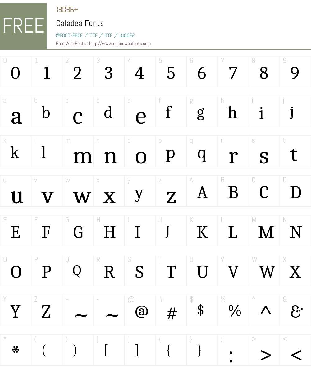 Caladea 1.002 Fonts Free Download - OnlineWebFonts.COM