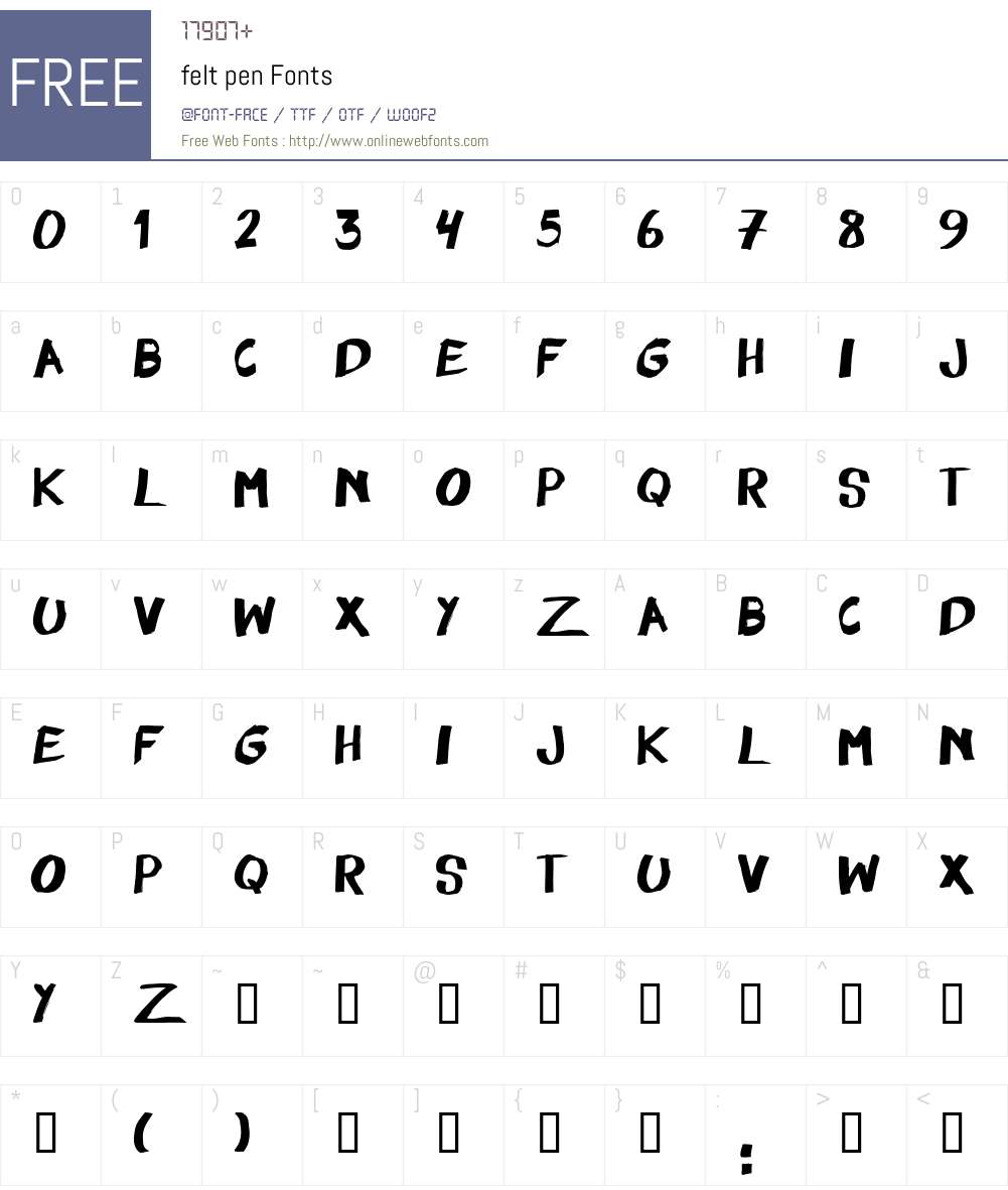 felt pen Macromedia Fontographer 4.1 10/10/01 Fonts Free Download ...