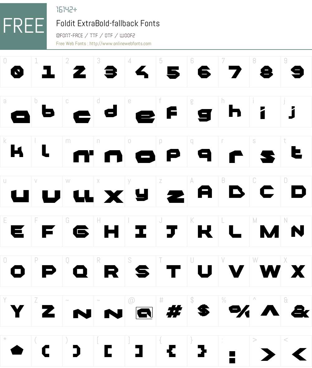 Foldit ExtraBold-fallback 1.000; ttfautohint (v1.8.3) Fonts Free ...