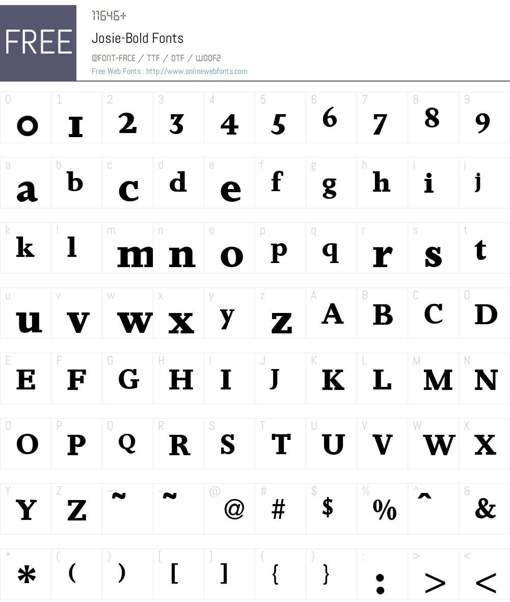 Josie-Bold 1.0 20-10-2002 Fonts Free Download - OnlineWebFonts.COM