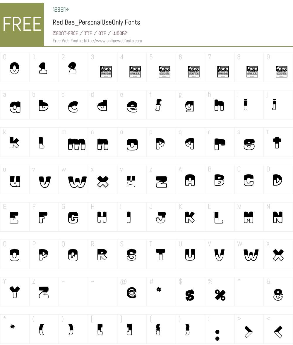 Red Bee_PersonalUseOnly 1.000 2020 initial release Fonts Free Download ...