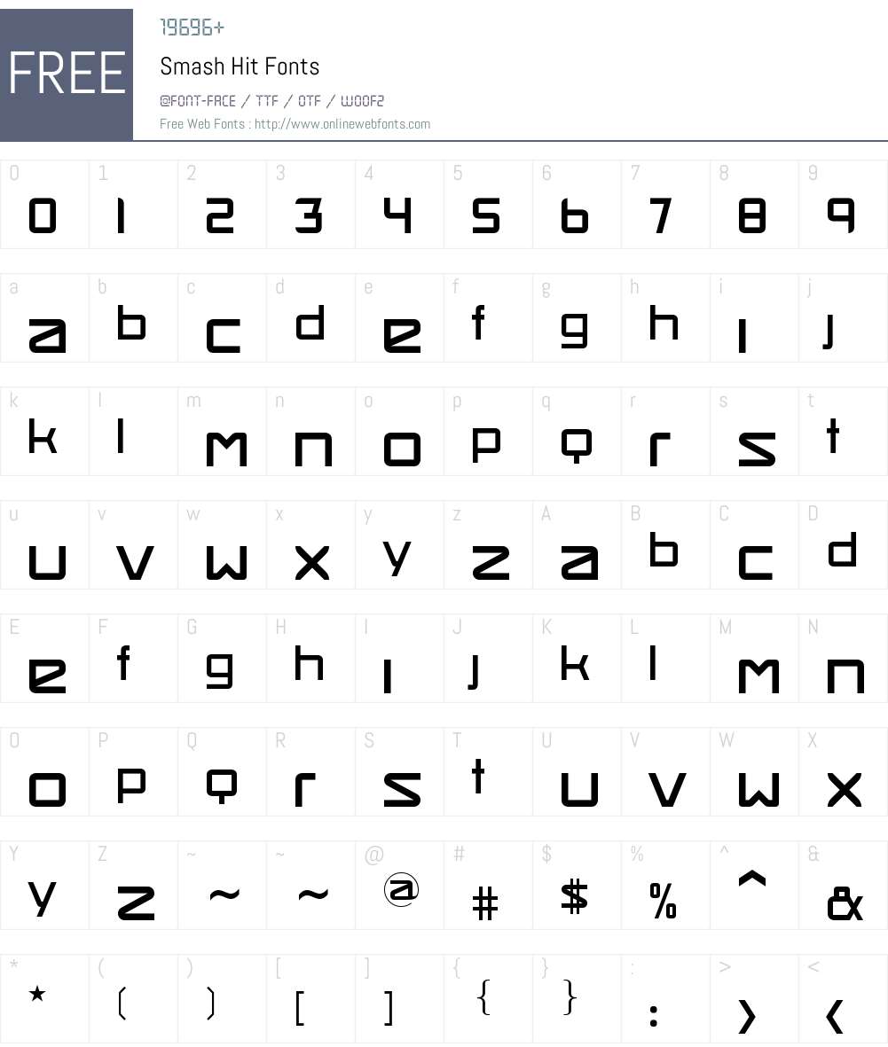 Smash Hit 1.00 March 28, 2014, initial release Fonts Free Download ...