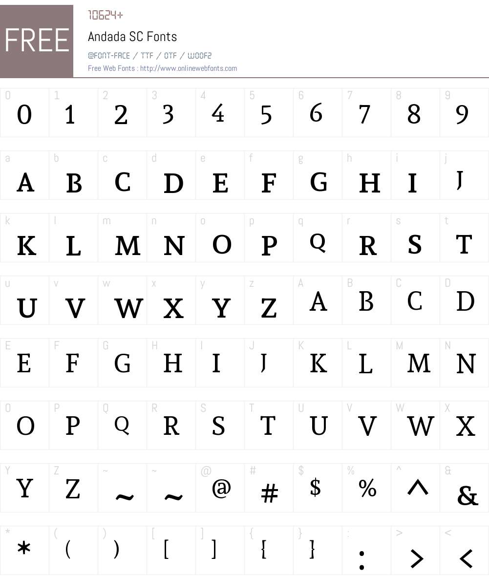 Andada SC 1.003 Fonts Free Download - OnlineWebFonts.COM