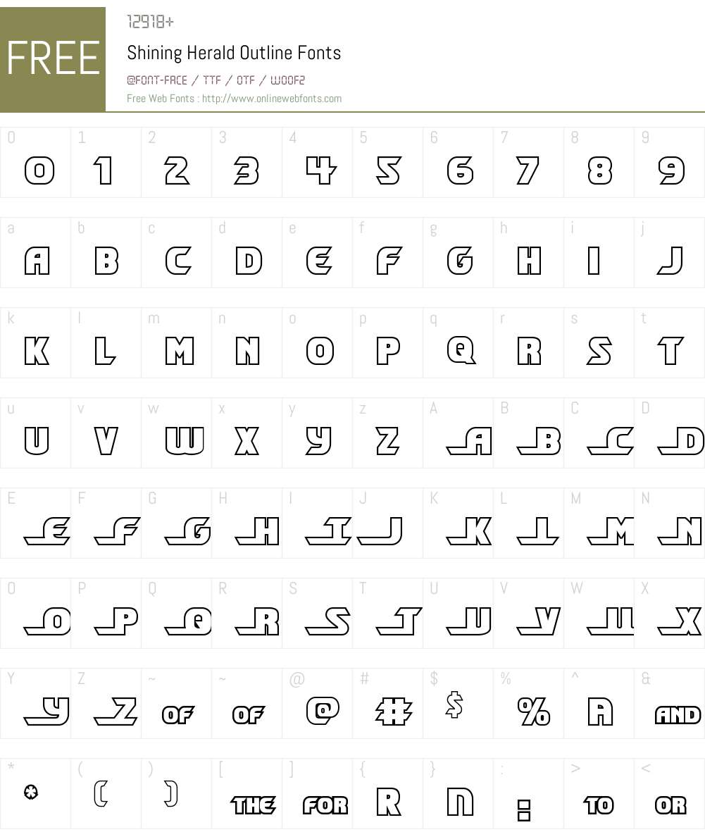 Shining Herald Outline 1.1; 2019 Fonts Free Download - OnlineWebFonts.COM