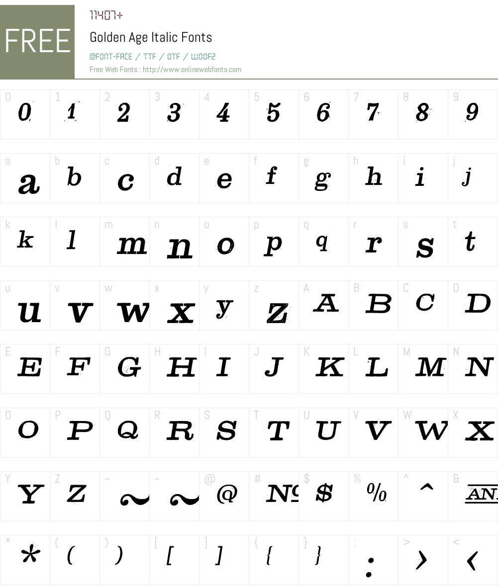 Golden Age Italic 2.32 January 5, 2017 Fonts Free Download ...