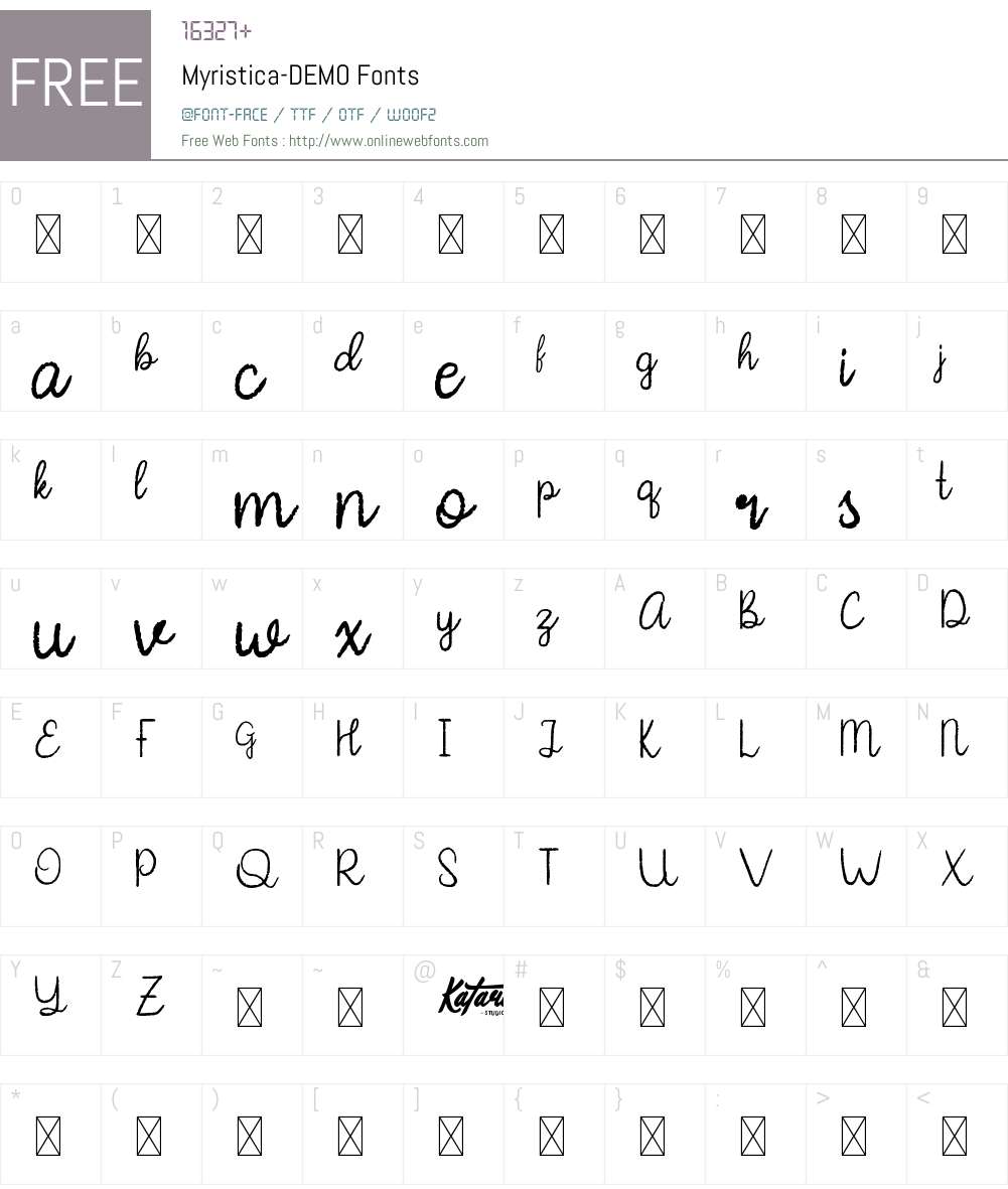 Myristica-DEMO 1.003;Fontself Maker 3.4.0 Fonts Free Download - OnlineWebFonts.COM