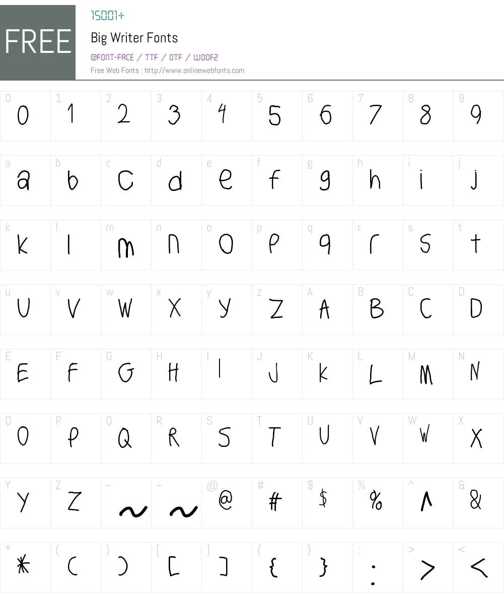 Big Writer 1.0 Fonts Free Download - OnlineWebFonts.COM