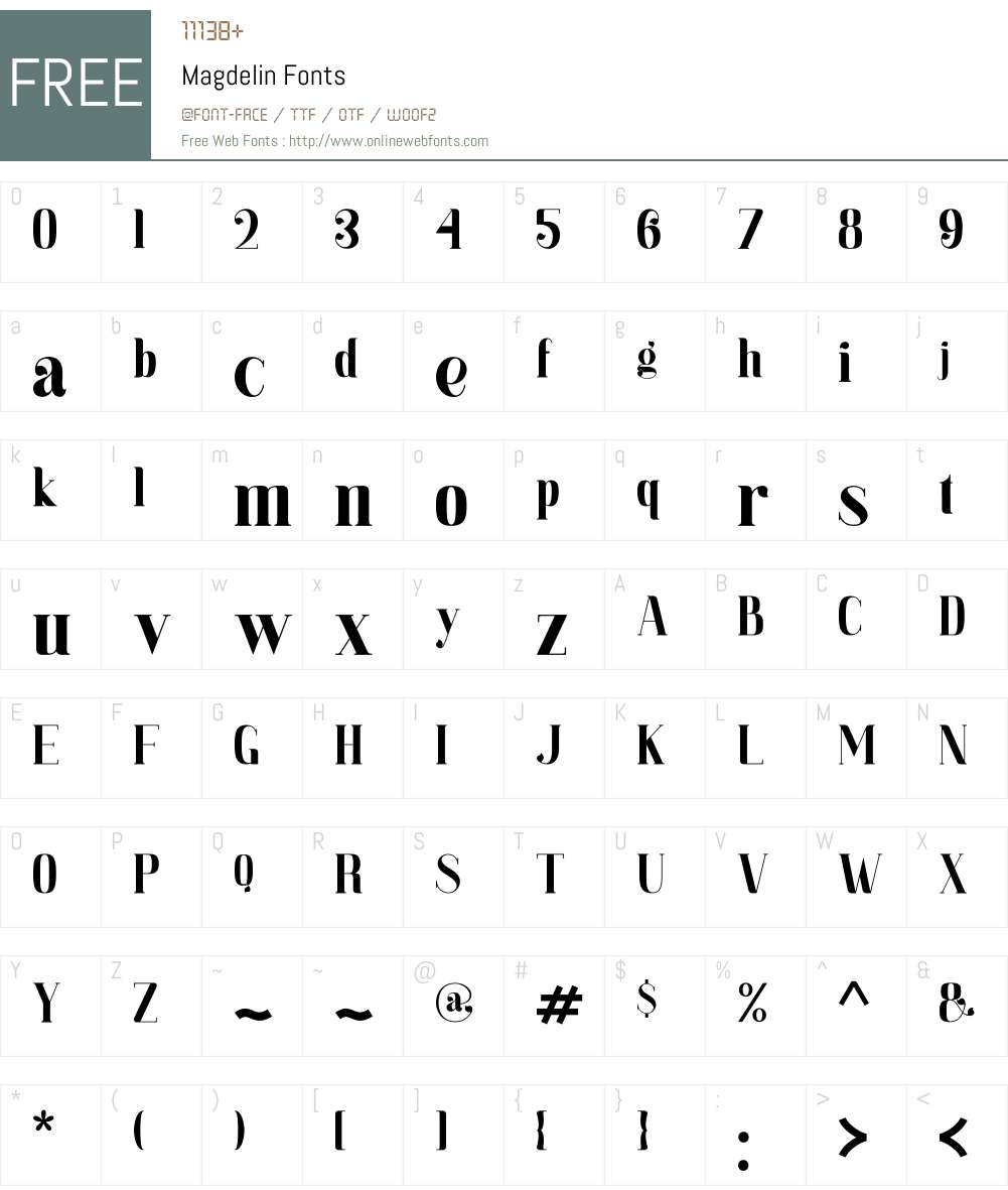 Magdelin 1.00;January 7, 2021;FontCreator 12.0.0.2567 64-bit Fonts Free ...