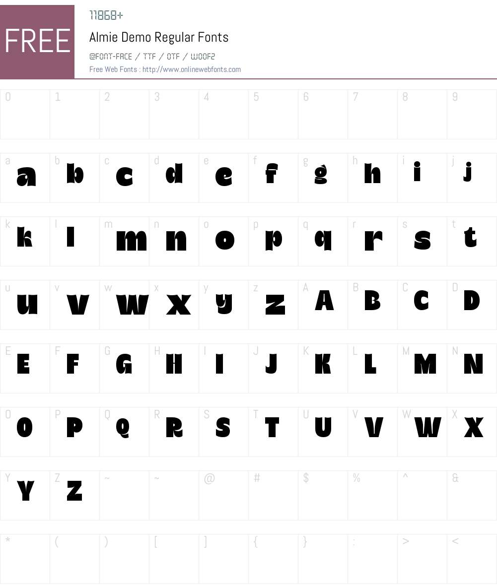 Almie Demo 1.000 Fonts Free Download - OnlineWebFonts.COM