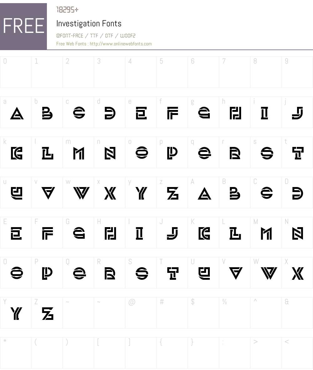 Investigation 1.000 Fonts Free Download - OnlineWebFonts.COM