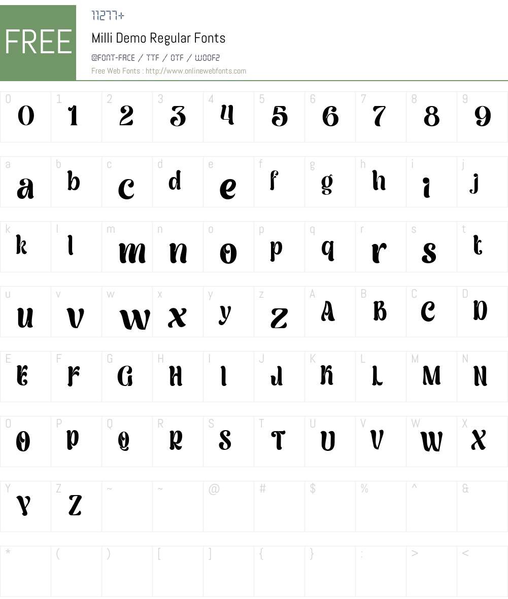 Milli Demo 1.000 Fonts Free Download - OnlineWebFonts.COM