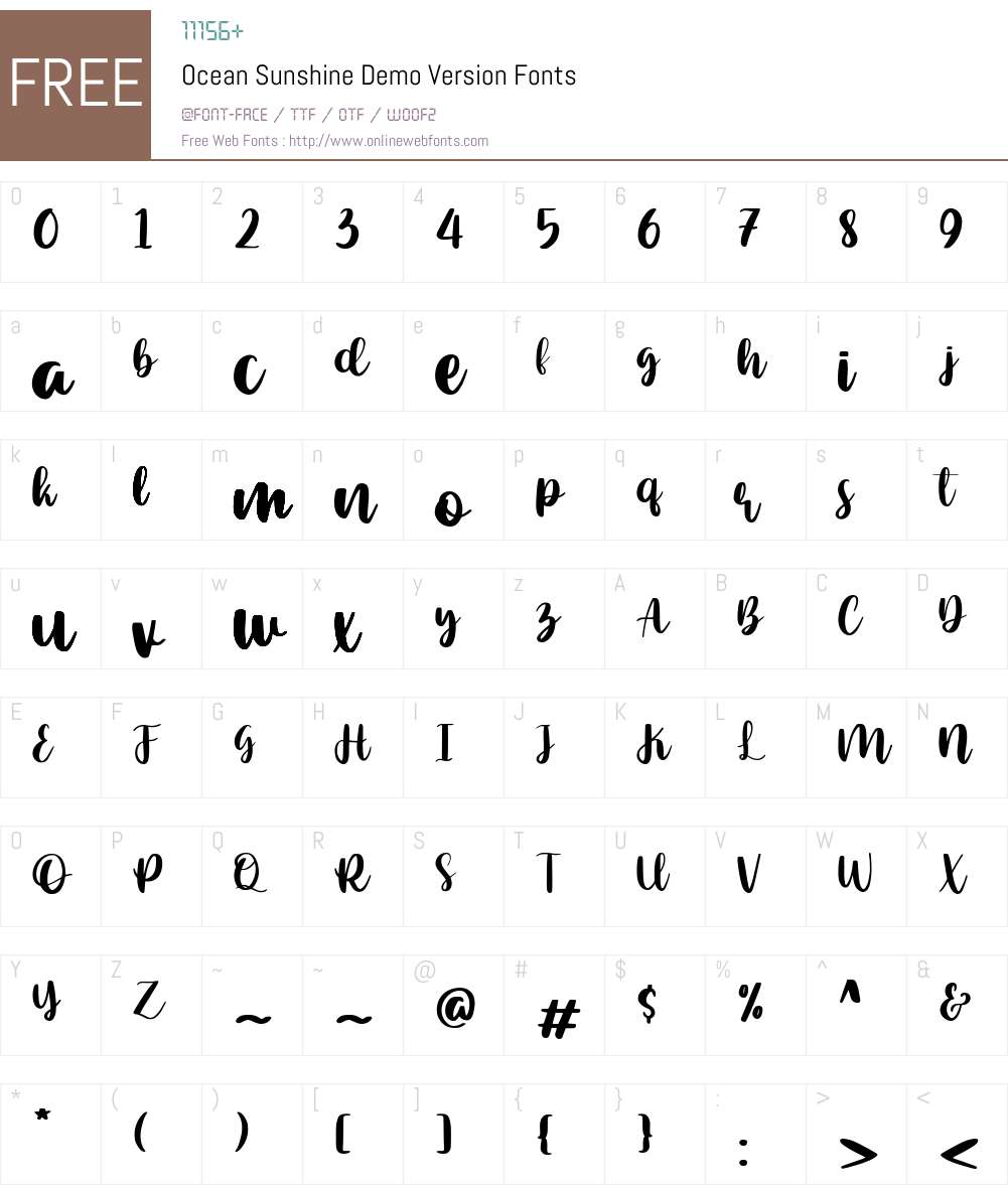Ocean Sunshine Demo Version 1.00;January 9, 2021;FontCreator 12.0.0 ...