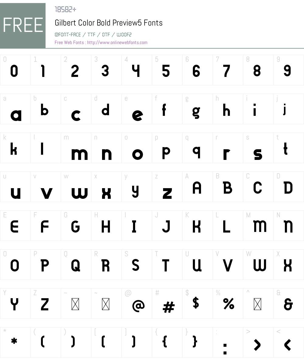 Gilbert Color Bold Preview5 1.002;Fontself Maker 3.2.0 Fonts Free ...