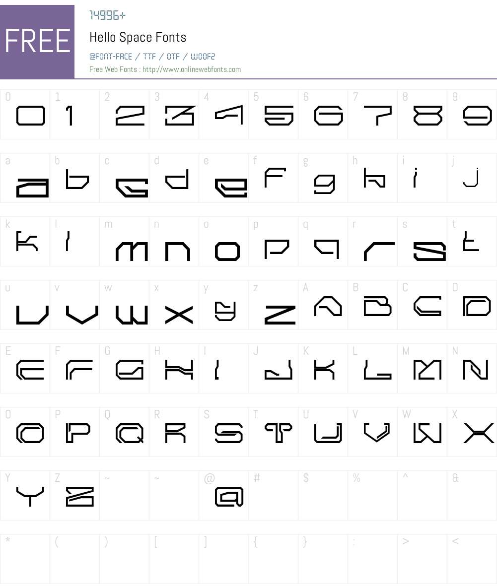 Hello Space 1.00;March 13, 2021;FontCreator 12.0.0.2525 64-bit Fonts ...