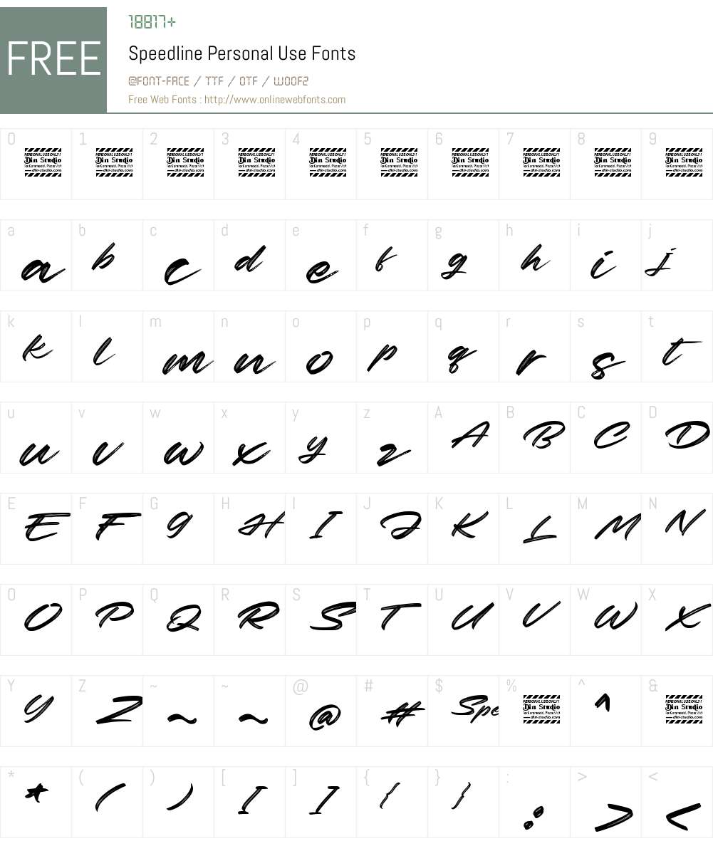 Speedline Personal Use 1.00;September 16, 2020;FontCreator 12.0.0.2567 ...