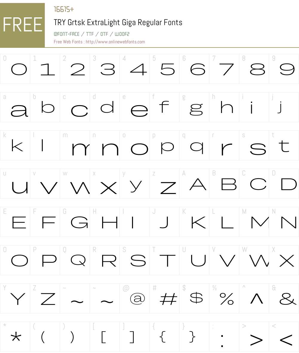 TRY Grtsk ExtraLight Giga 2.004 Fonts Free Download - OnlineWebFonts.COM