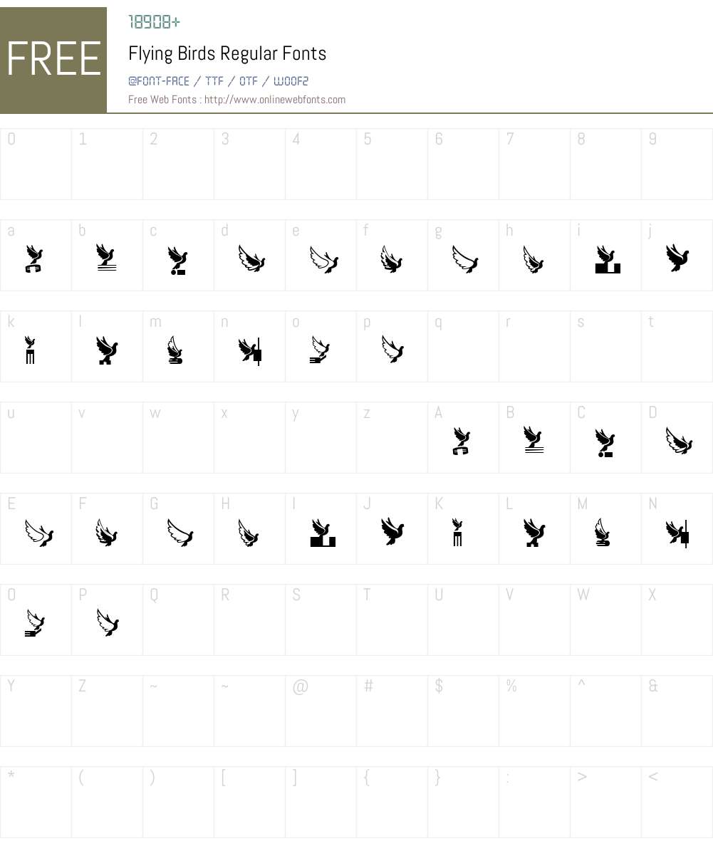 Flying Birds Regular 1.000 Fonts Free Download - OnlineWebFonts.COM