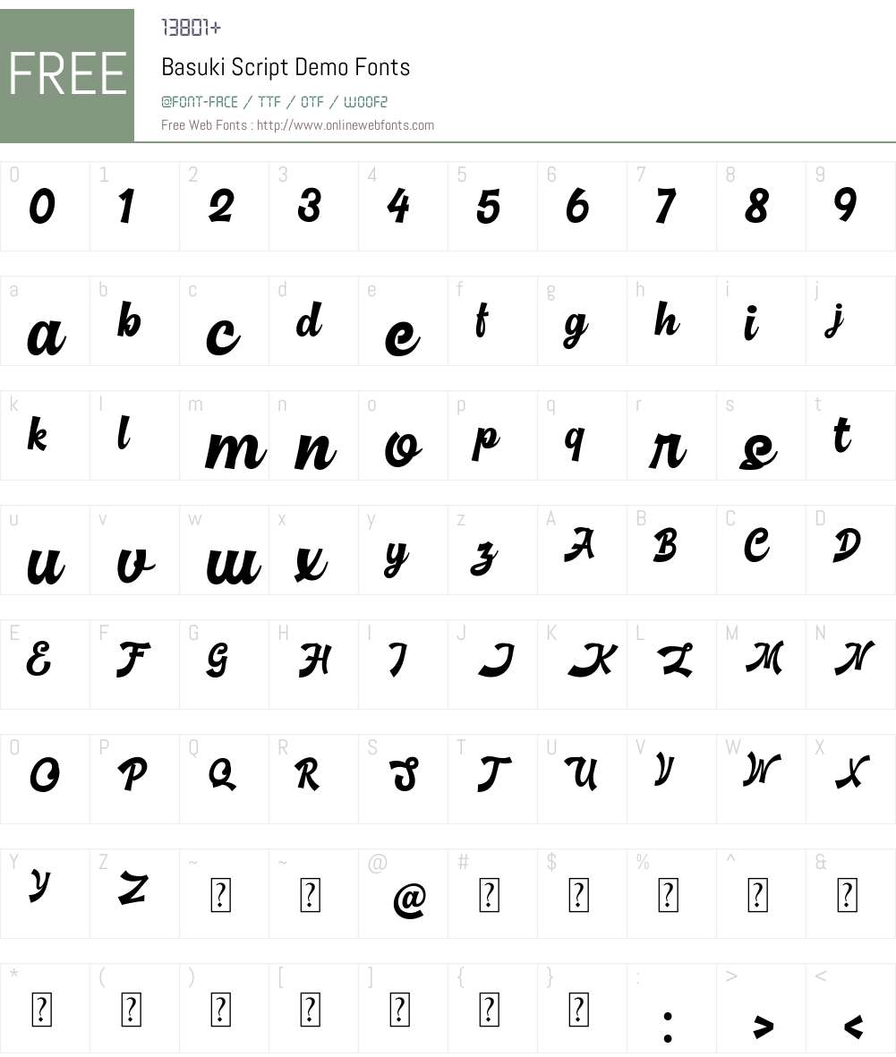 Basuki Script Demo 1.00 Fonts Free Download - OnlineWebFonts.COM