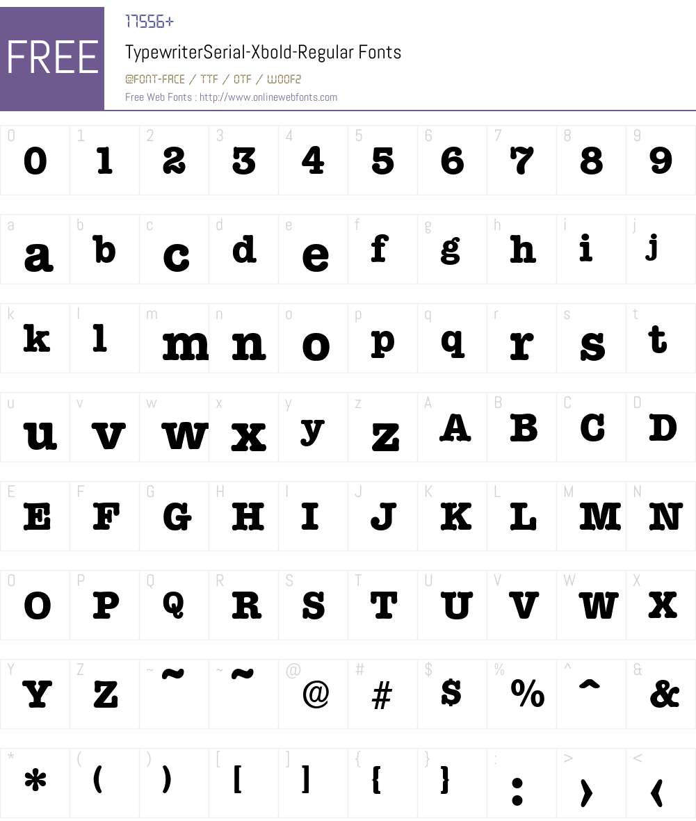 TypewriterSerial-Xbold-Regular 1.0 28-08-2002 Fonts Free Download ...