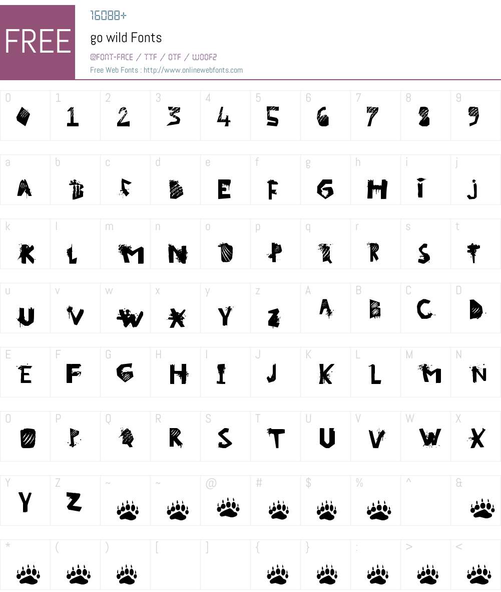 go wild 1.00 January 28, 2011, initial release Fonts Free Download ...