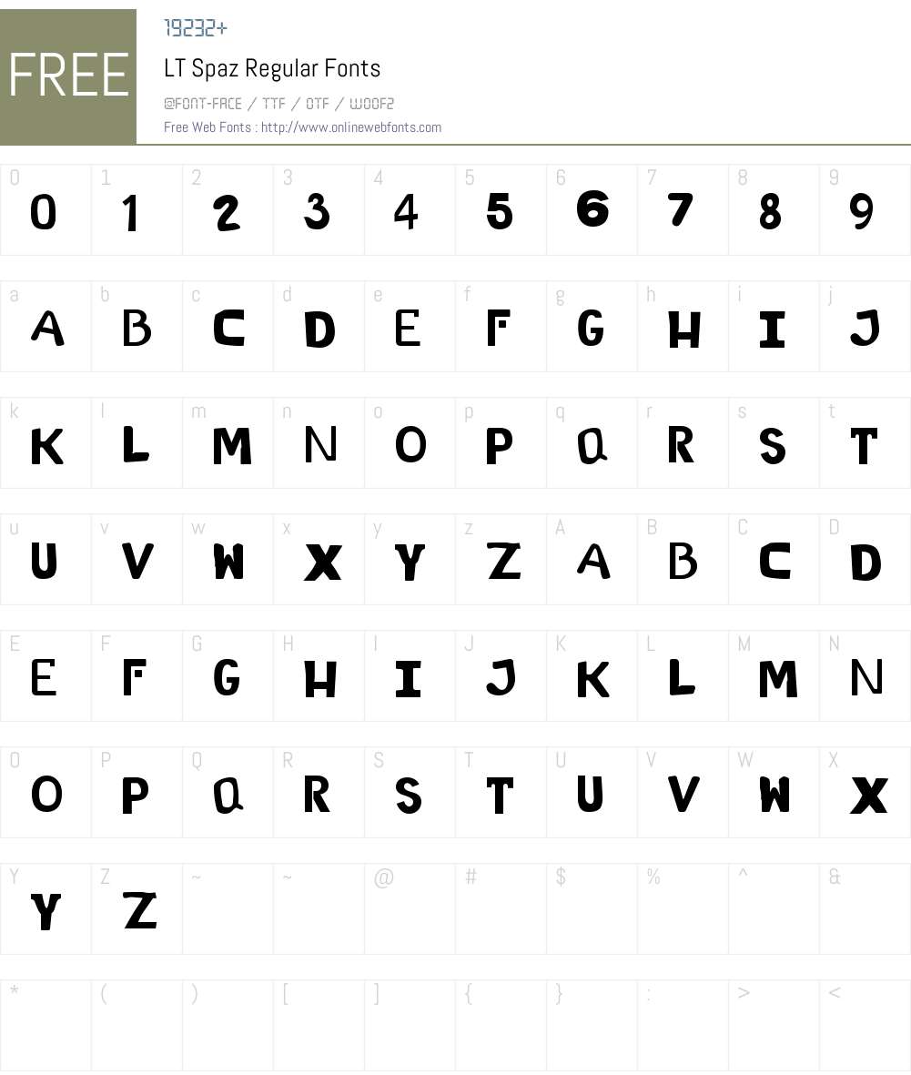 LT Spaz 1.000 Fonts Free Download - OnlineWebFonts.COM
