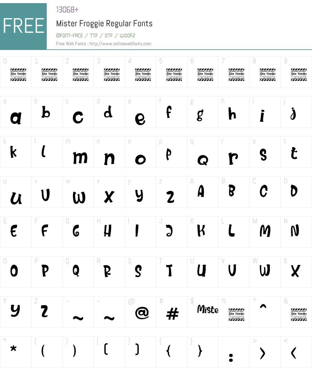 Mister Froggie Regular 1.00;September 1, 2020;FontCreator 12.0.0.2567 ...