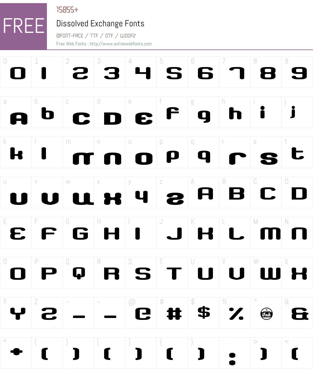 Dissolved Exchange 1.00 March 23, 2016, initial release Fonts Free Download - OnlineWebFonts.COM