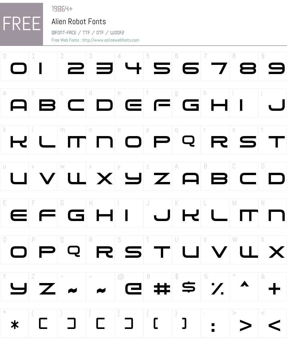 Alien Robot 1.00 November 21, 2018, initial release Fonts Free Download ...