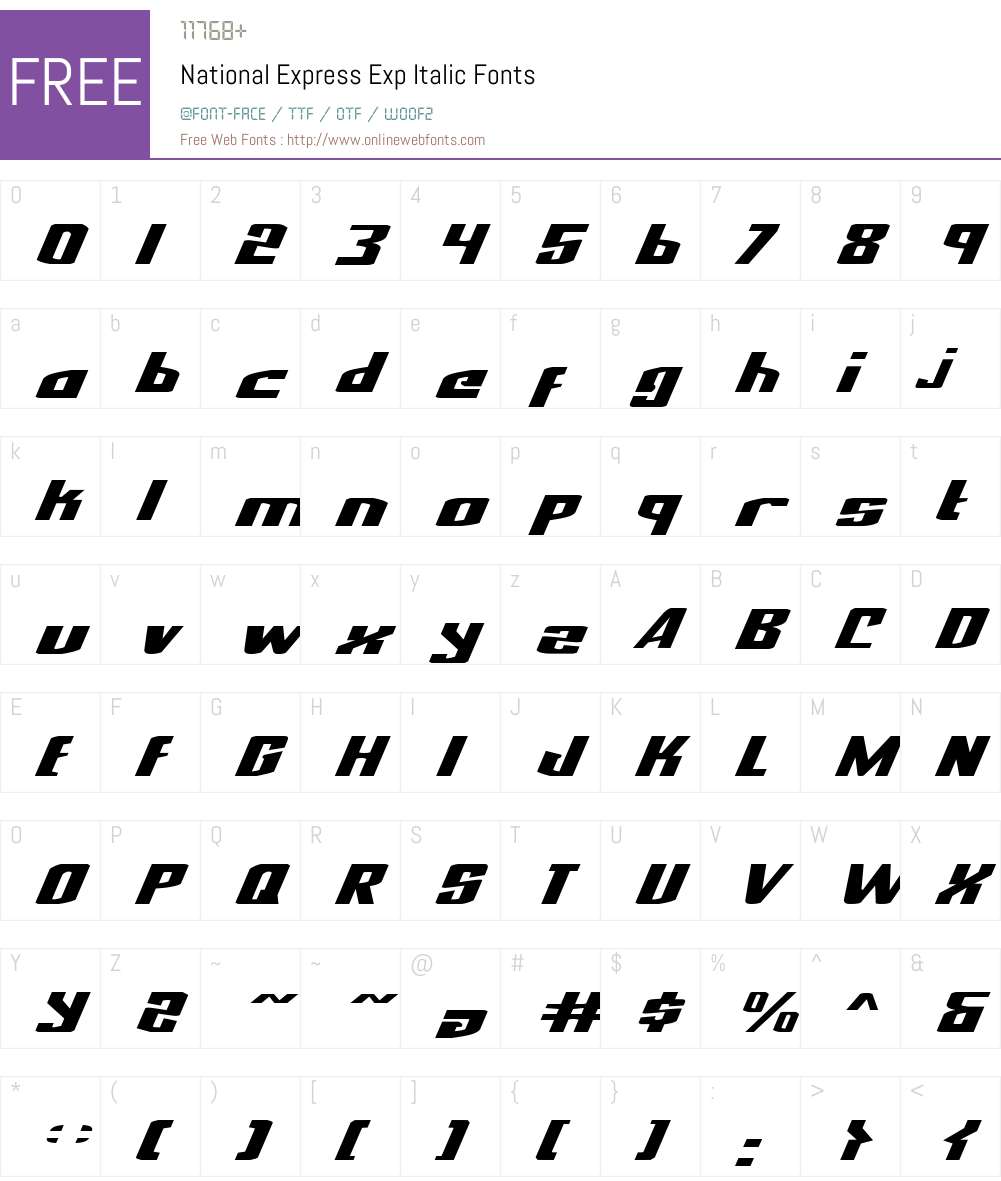 National Express Exp Italic 1 Fonts Free Download - OnlineWebFonts.COM