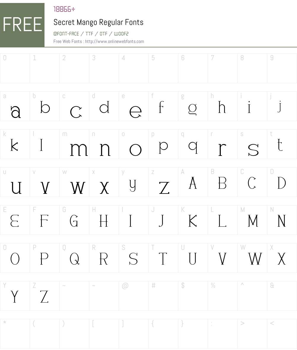 Secret Mango Regular 1.000 Fonts Free Download - OnlineWebFonts.COM