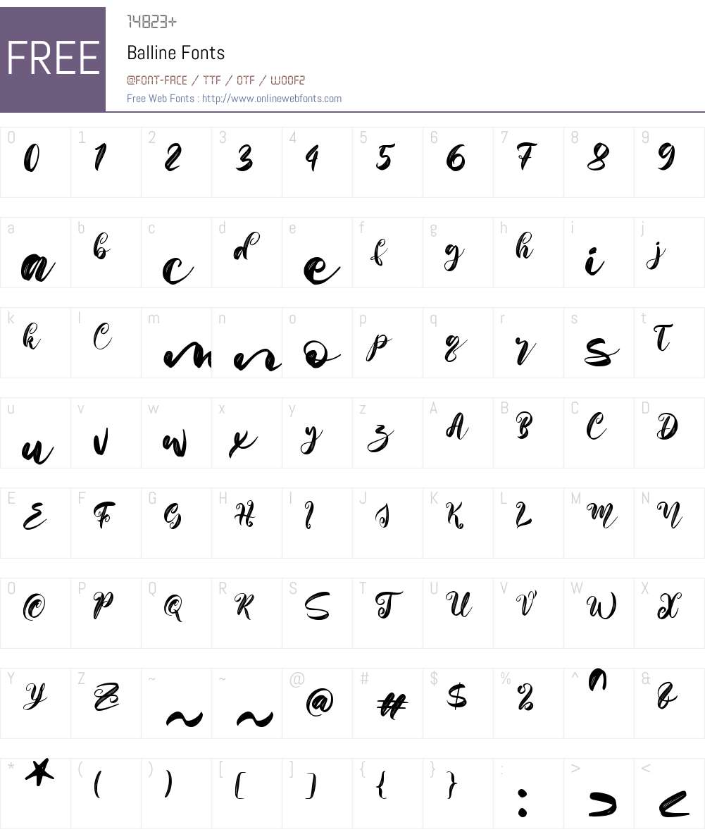 Balline 1.00;March 20, 2021;FontCreator 11.5.0.2430 64-bit Fonts Free Download - OnlineWebFonts.COM