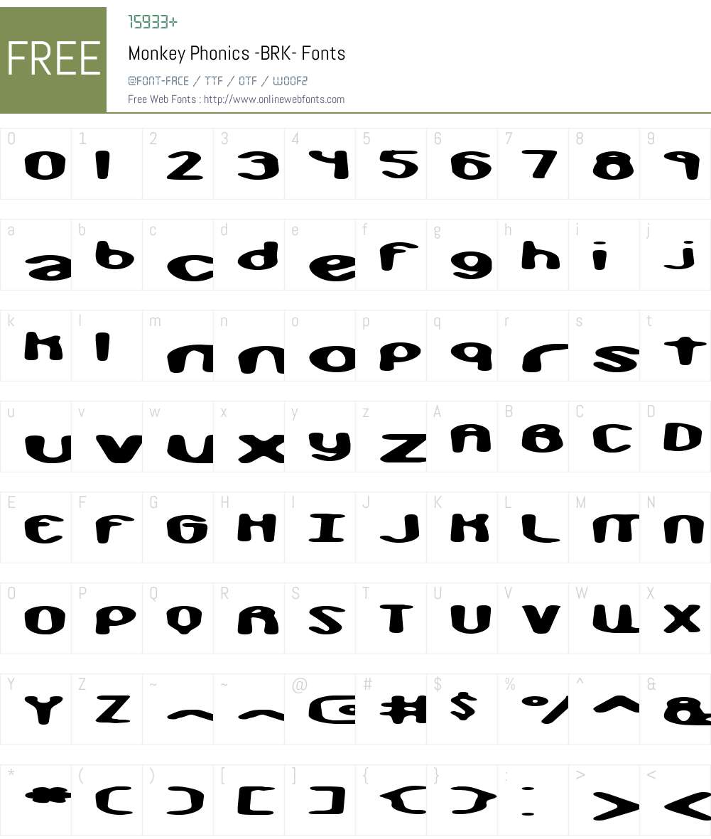 Monkey Phonics -BRK- 1.12 Fonts Free Download - OnlineWebFonts.COM