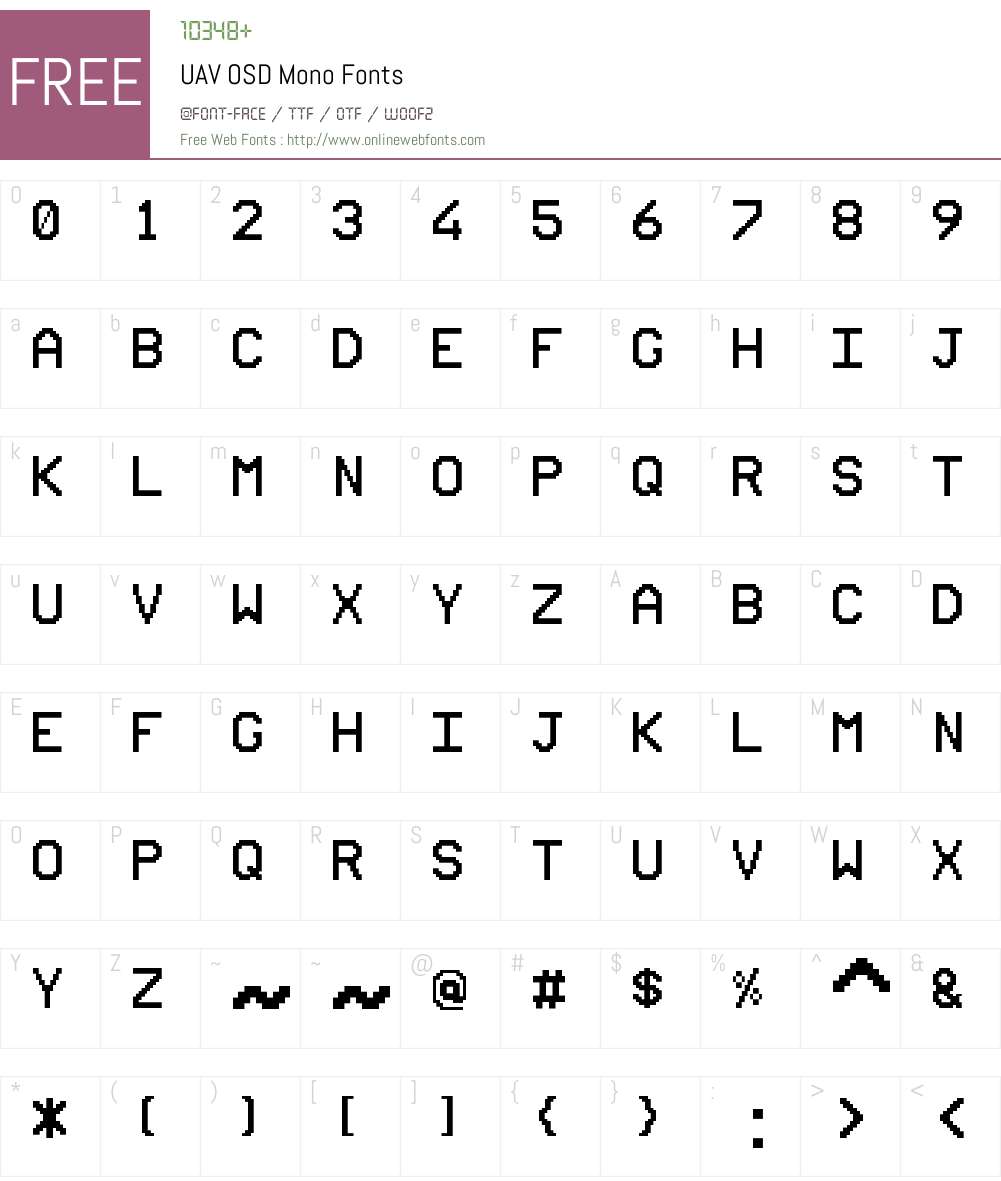 UAV OSD Mono 1.0 Fonts Free Download - OnlineWebFonts.COM