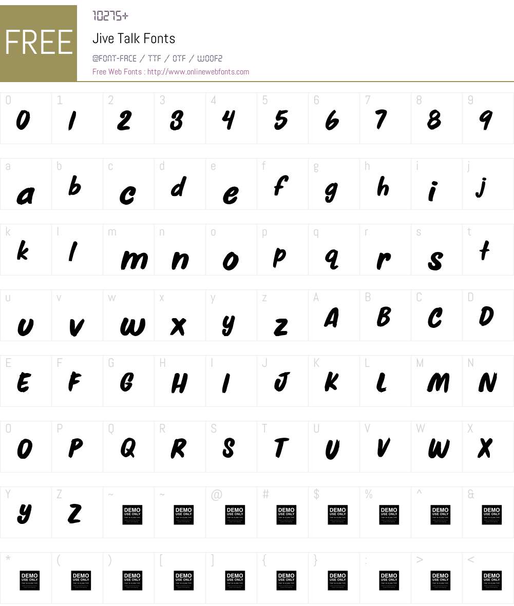 Jive Talk 1.000 Fonts Free Download - OnlineWebFonts.COM