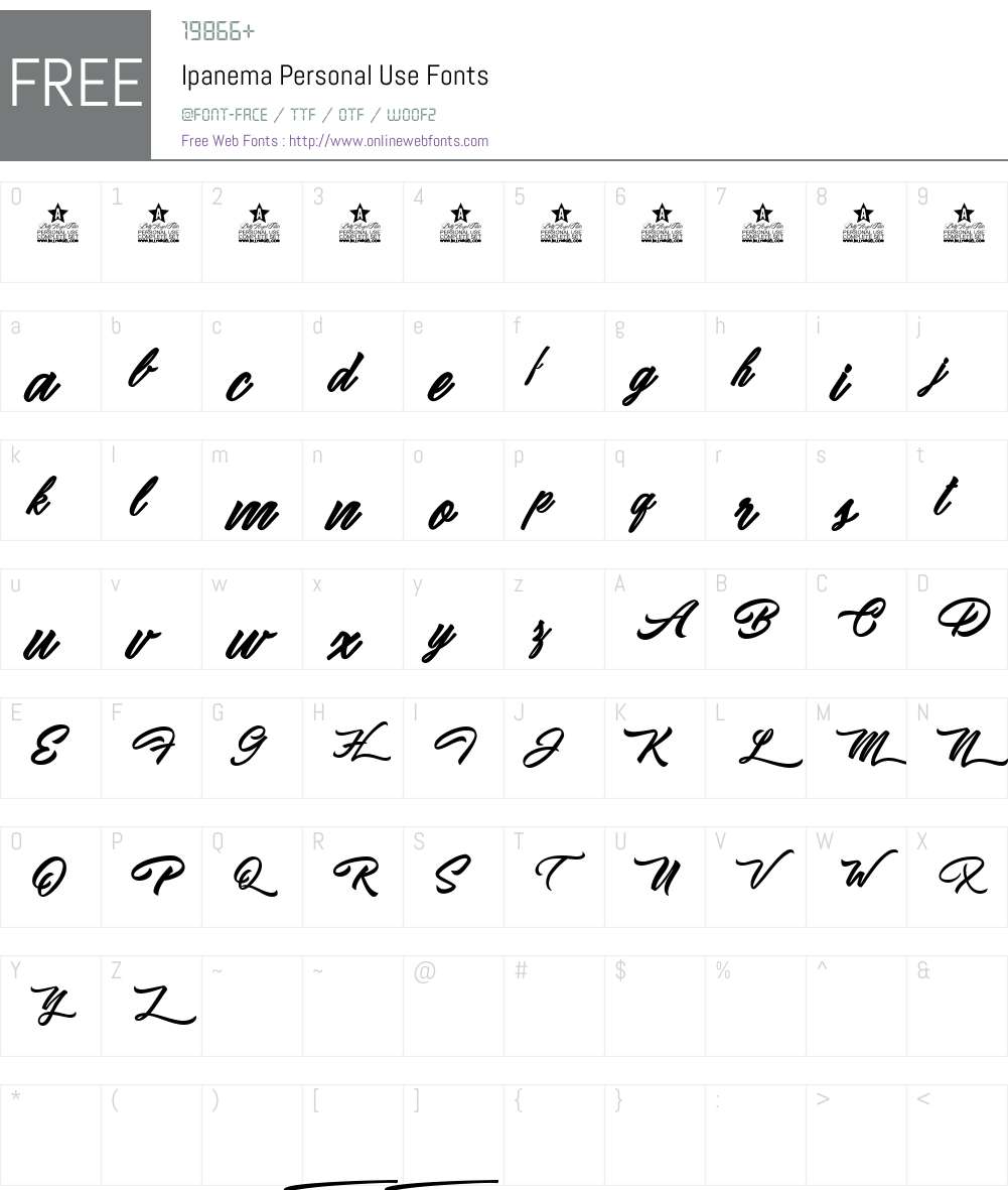 Ipanema Personal Use 1.000 Fonts Free Download - OnlineWebFonts.COM