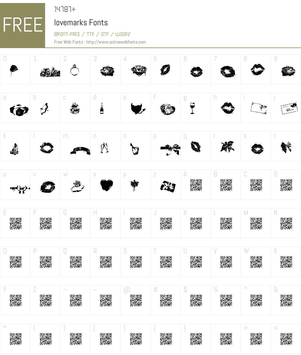 lovemarks 1.00 May 5, 2015, initial release Fonts Free Download ...