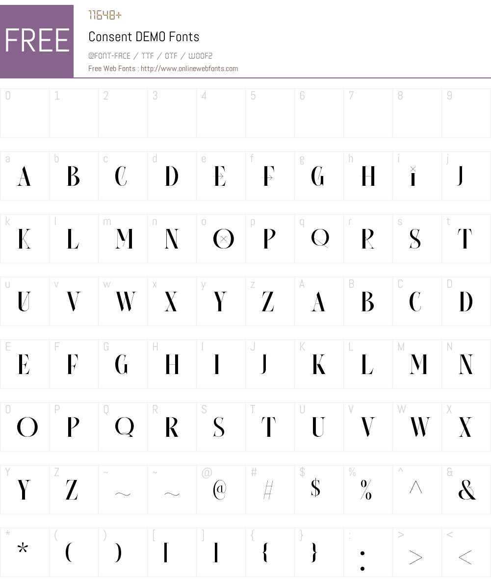 Consent DEMO 1.000 Fonts Free Download - OnlineWebFonts.COM