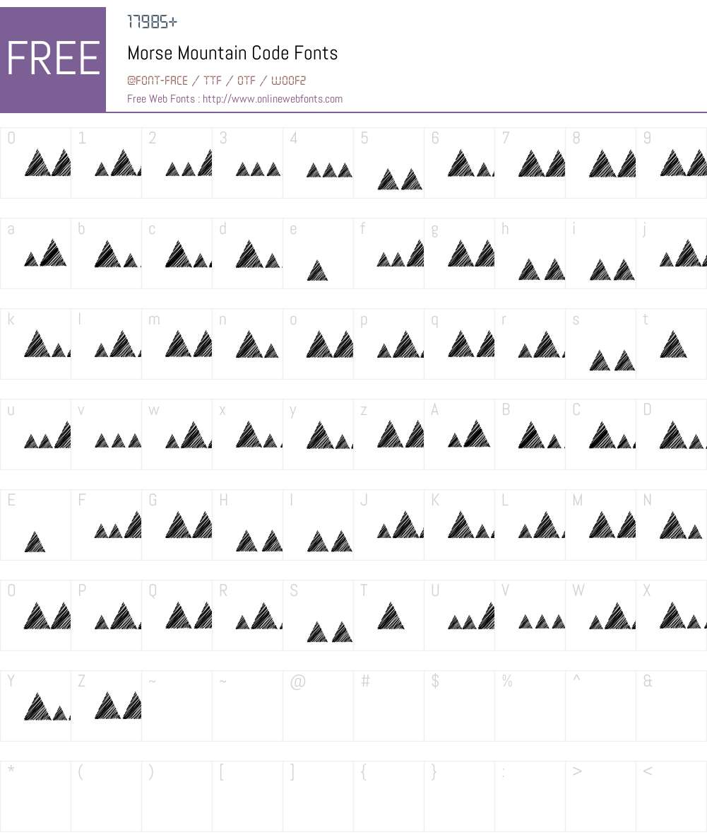 Morse Mountain Code 1.000 Fonts Free Download - OnlineWebFonts.COM