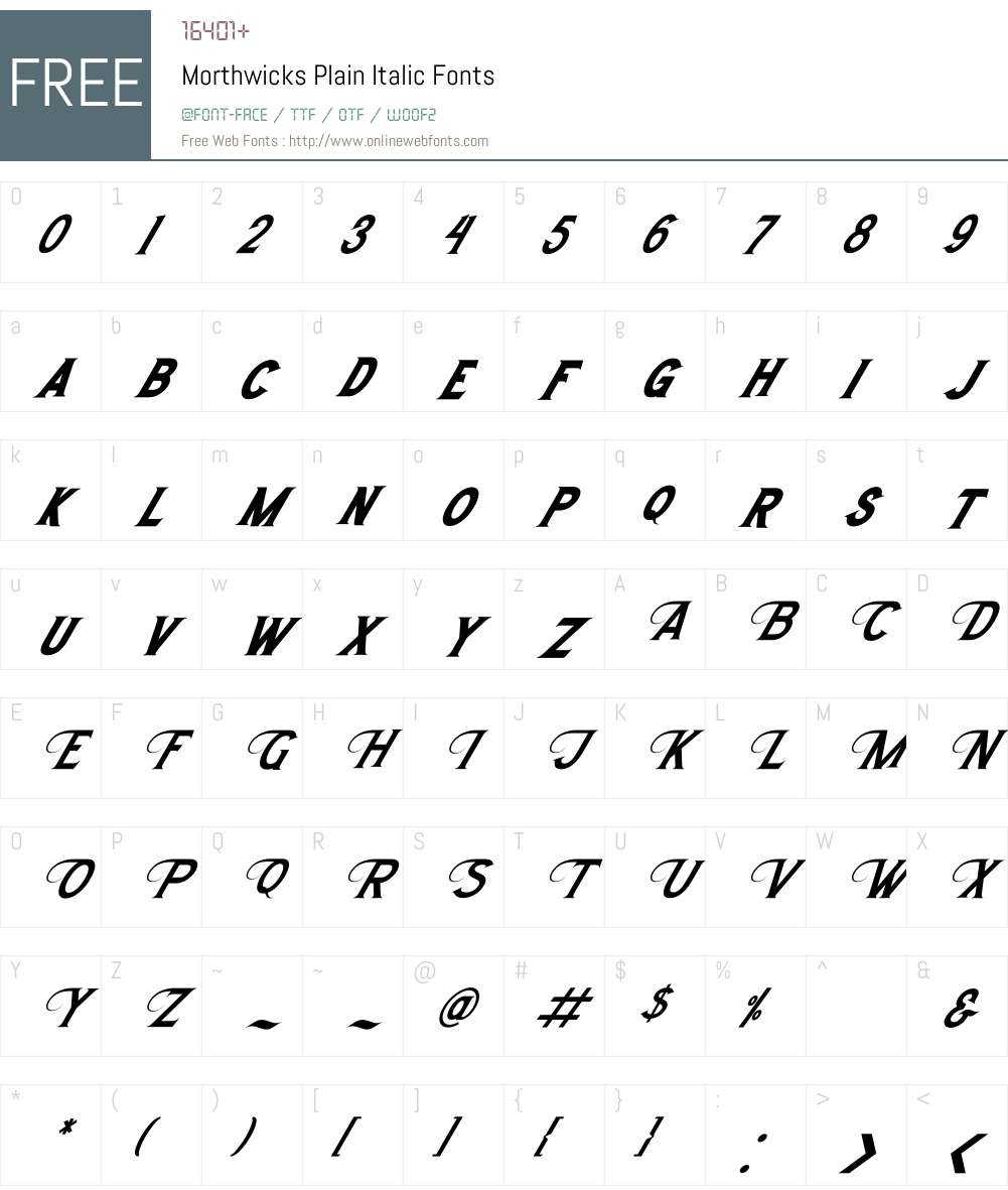 Morthwicks Plain Italic 1.00;November 25, 2020;FontCreator 12.0.0.2563 ...