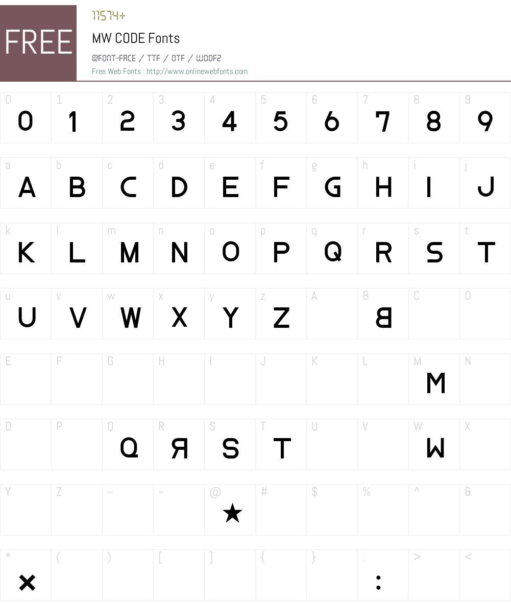 MW CODE 1.00 Fonts Free Download - OnlineWebFonts.COM