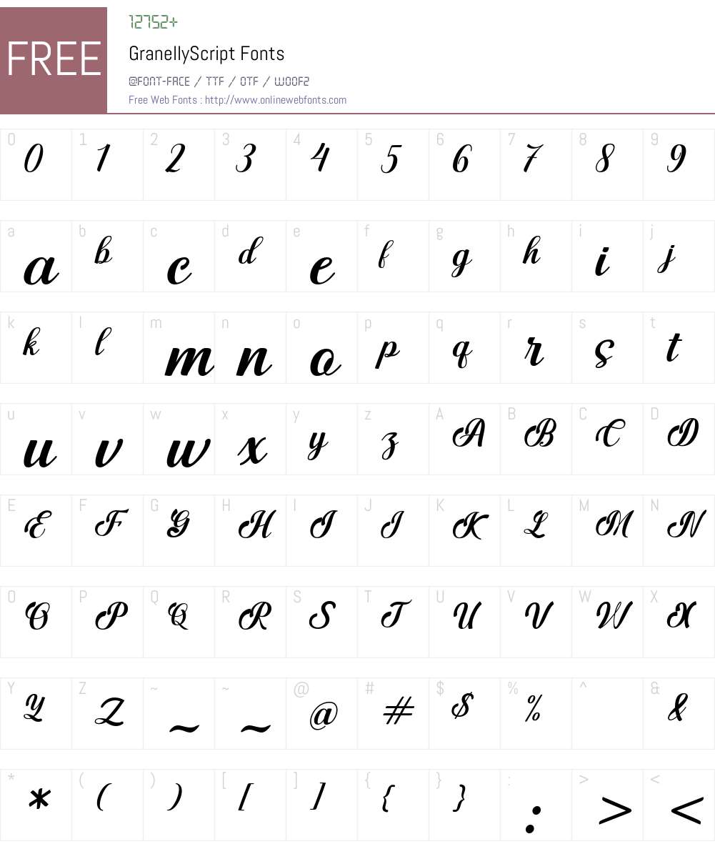 Granelly Script 001.001 Fonts Free Download - OnlineWebFonts.COM